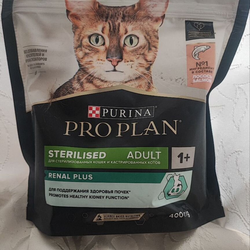 Корм для кошек pro plan renal plus 400гр