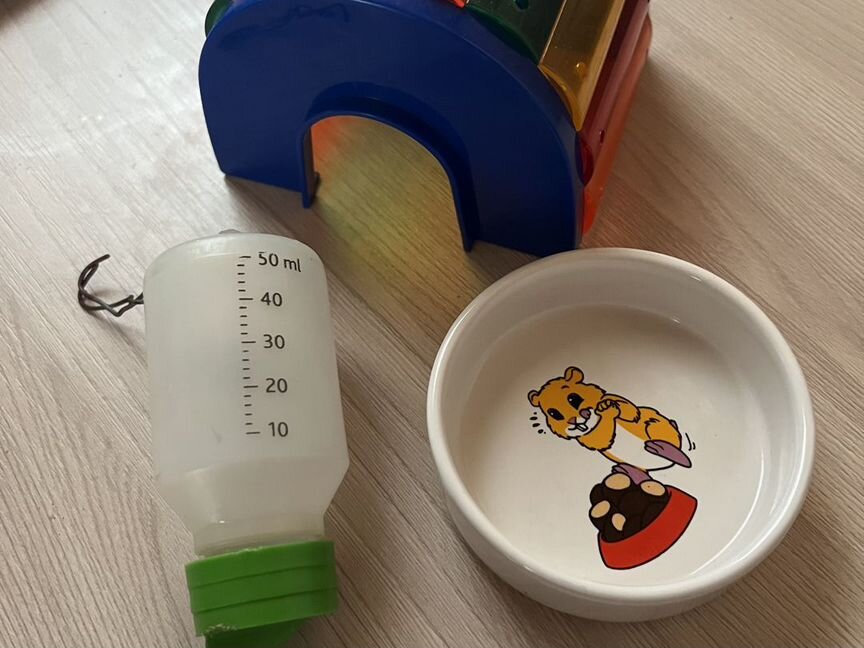 Для хомячка, поилка, миска, домик