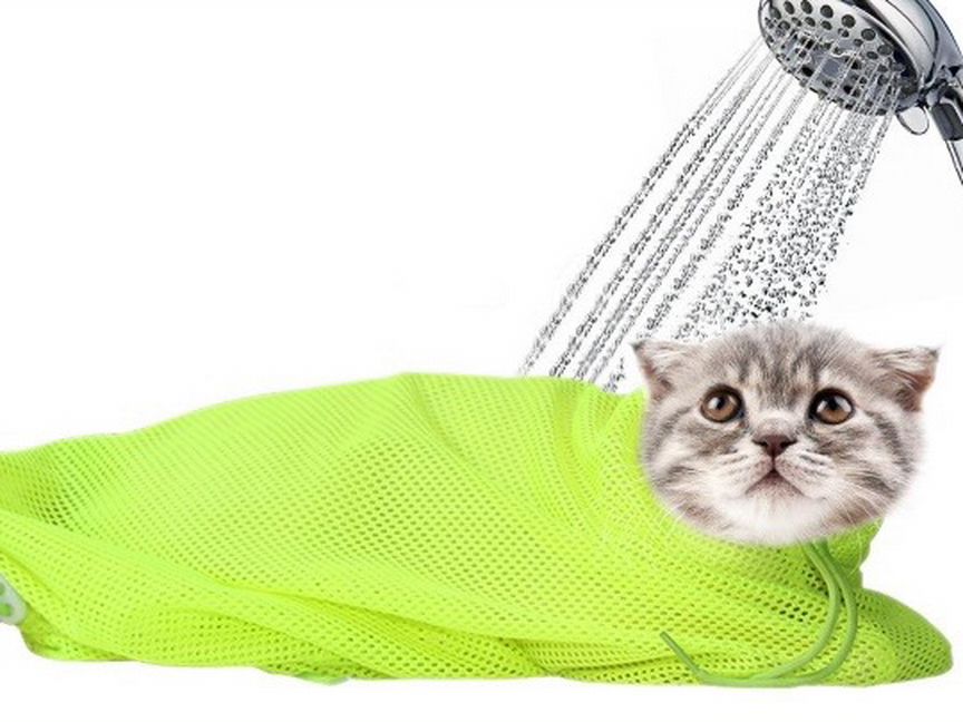 Сумка-сетка для купания кошек