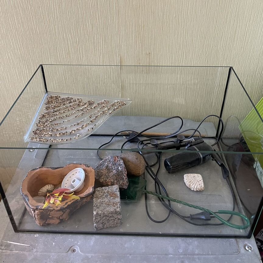 Аквариум для черепахи, 40 л, фильтр, обогреватель