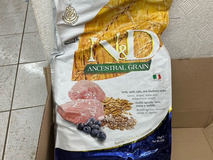 Сухой корм FarminND LOW grain CAT adult lamb 10кг