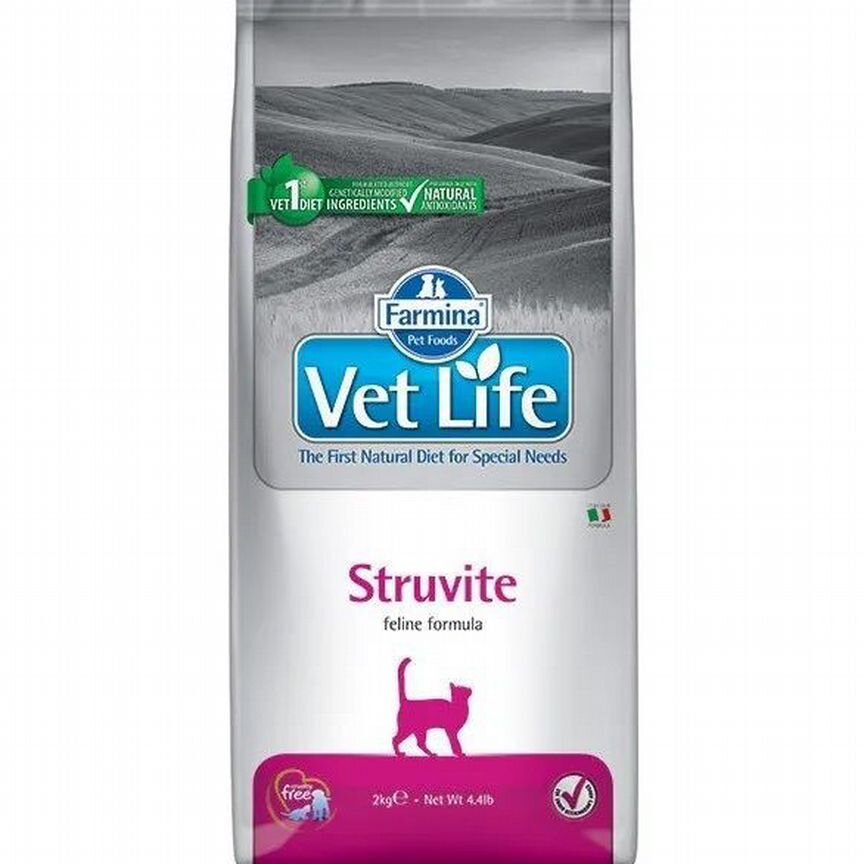 Сухой корм farmina Vet Life Cat Struvite для взрослых кошек при мкб струвитного типа - 10 кг