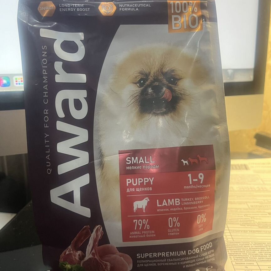 Корм Award для щенков мелких пород 800 гр