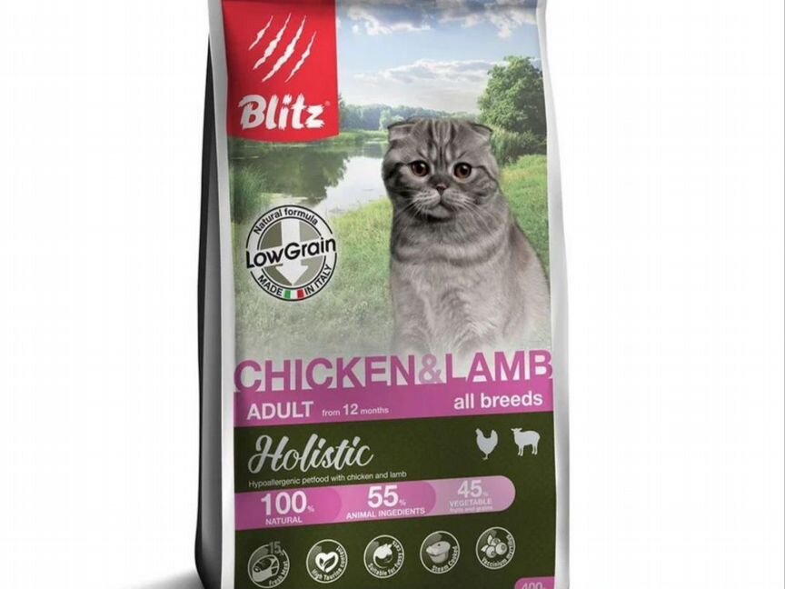 Blitz holistic Корм для кошек Курица и ягненок
