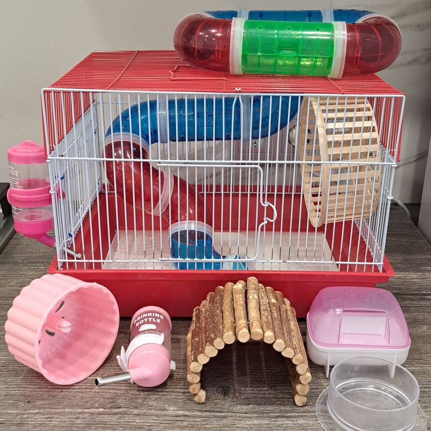 Клетка для хомяка с трубами, домиками, колесами