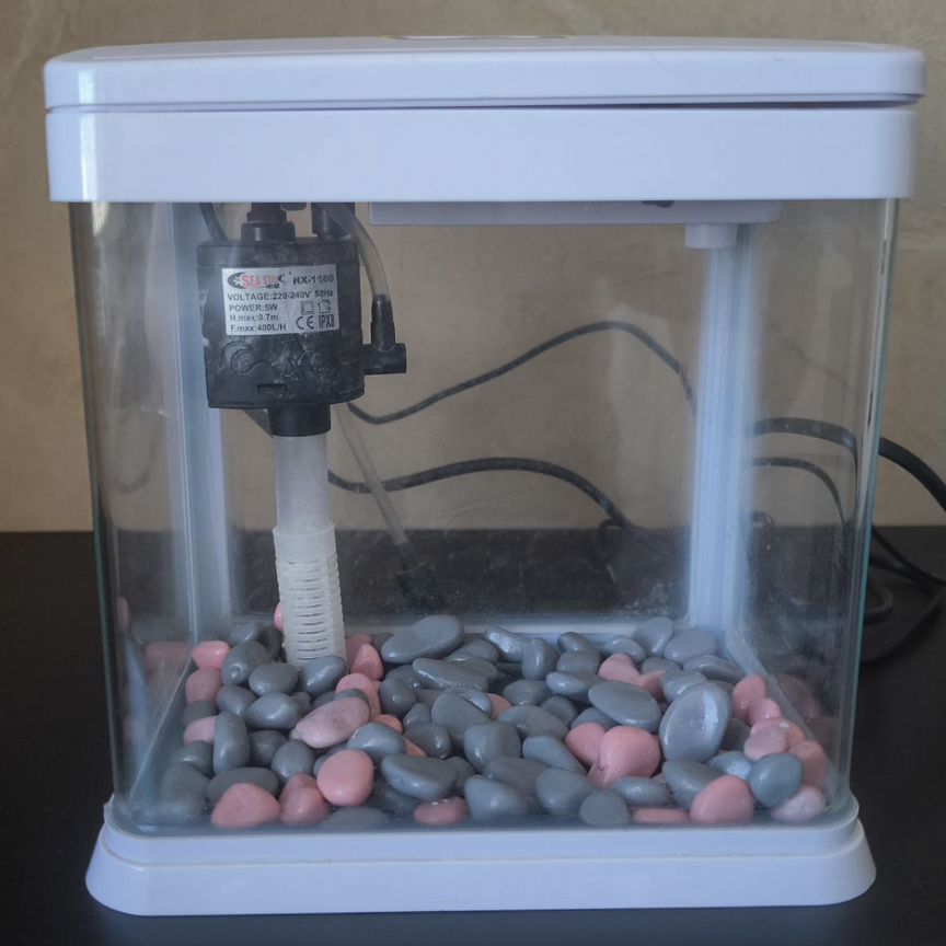 Аквариум для рыбы-петуха с подсветкой и фильтром