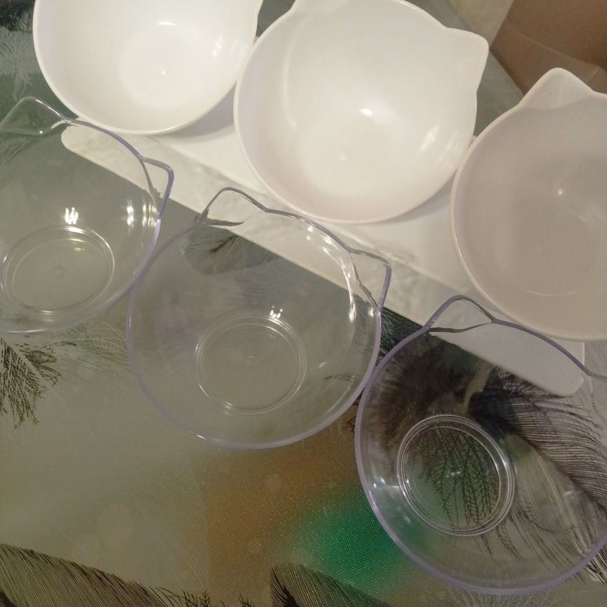 Миски для кошек комплект 3+3 с подставкой