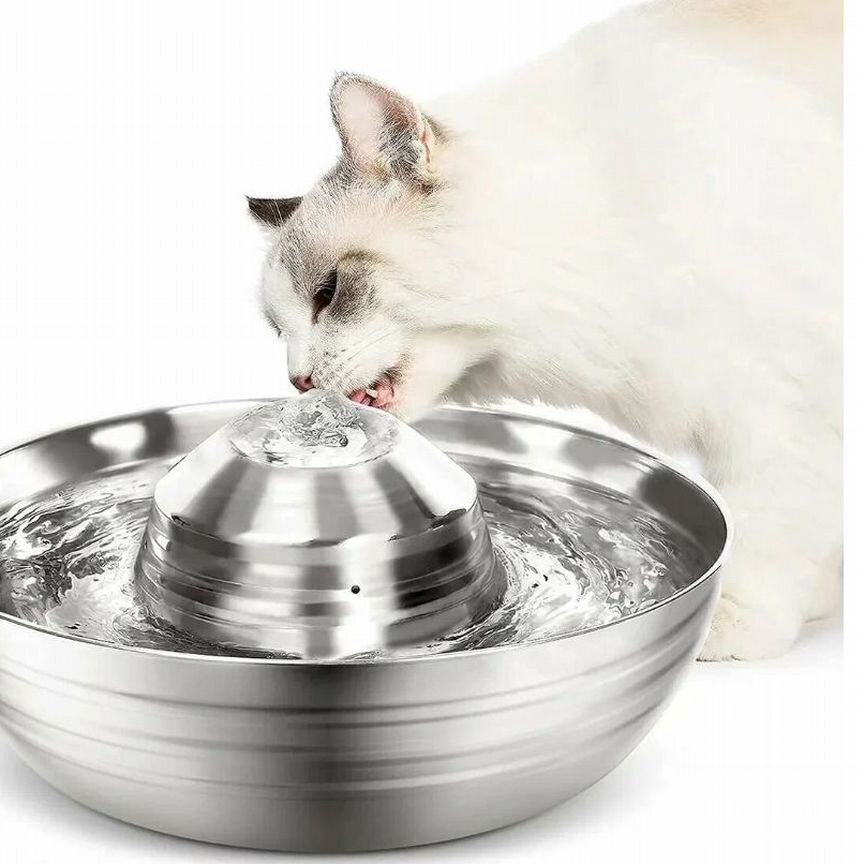 Фонтан для кошек из нержавеющей стали