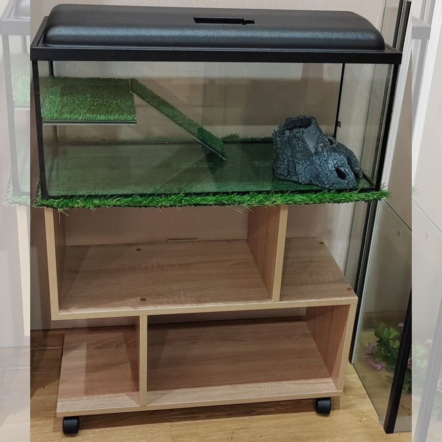Аквариум черепашник 60 литров с тумбой