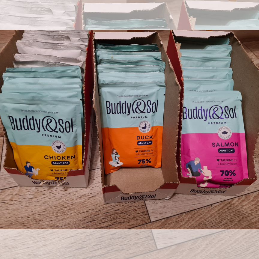 Влажный корм Baddy&Sol Premium для кошек. 34 шт