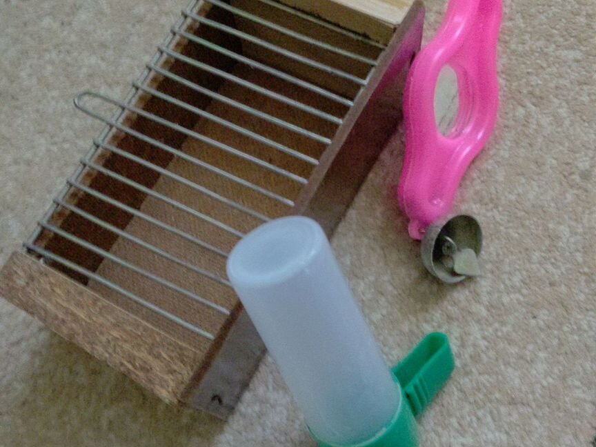 Переноска для птиц, поилка, зеркало