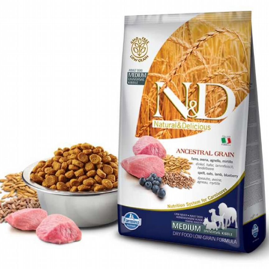 Сухой корм farmina N&D Ancestral Grain Adult Medium&Maxi для взрослых собак средних и крупных пород