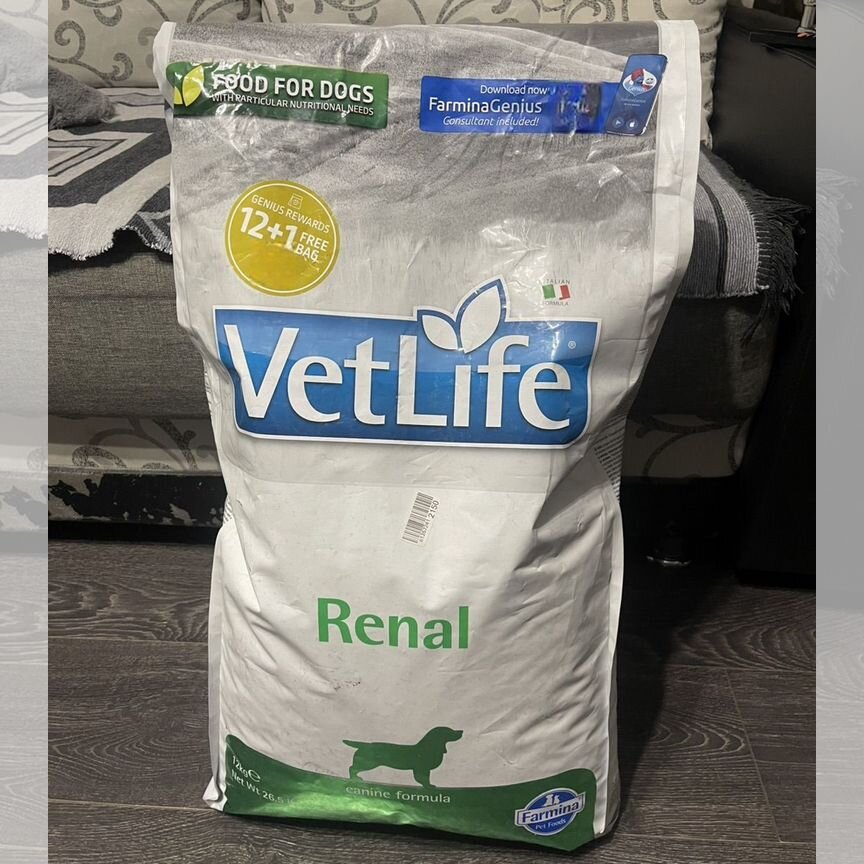 Корм для собак farmina vetlife renal