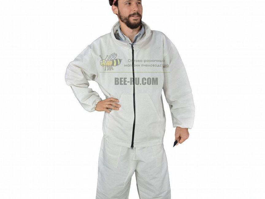 Костюм пчеловода Люкс (двунитка, куртка на молнии)