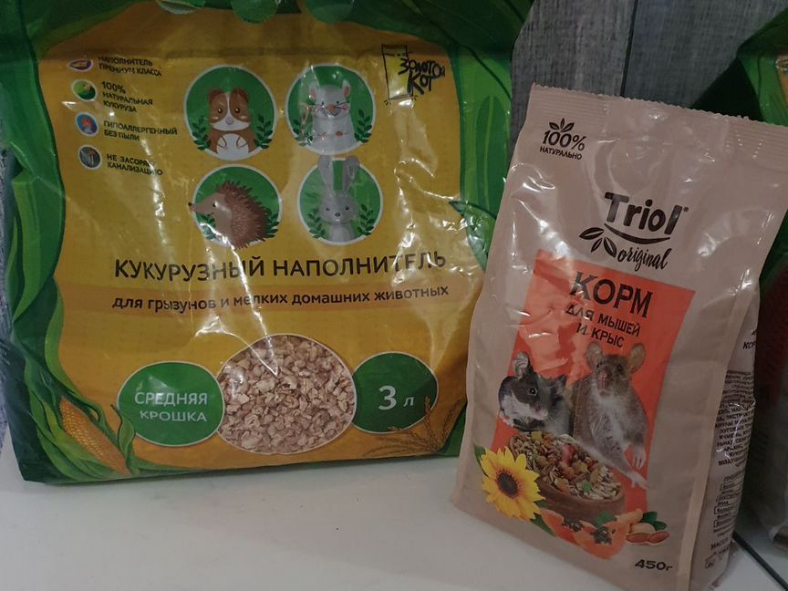 Отдам Наполнитель и корм для грызунов
