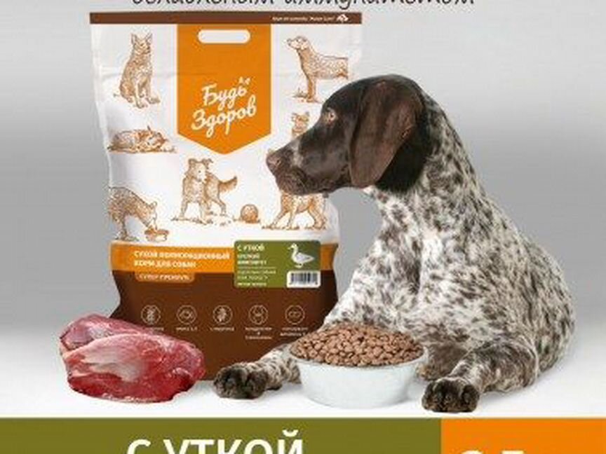 Корм для собак Живая сила с уткой