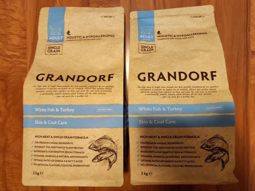 Корм для кошек Grandorf White Fish & Turkey 2kg