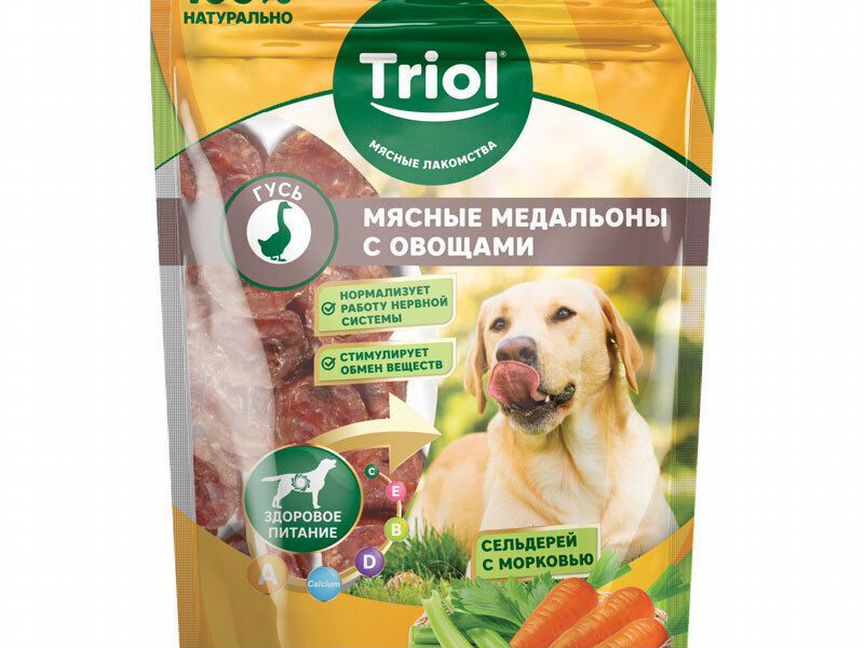 Triol (лакомства) Мясные медальоны из гуся с морко