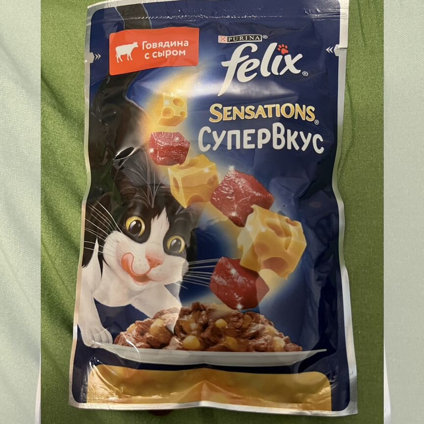 Паучи для кошек Felix sensations Говядина с сыром