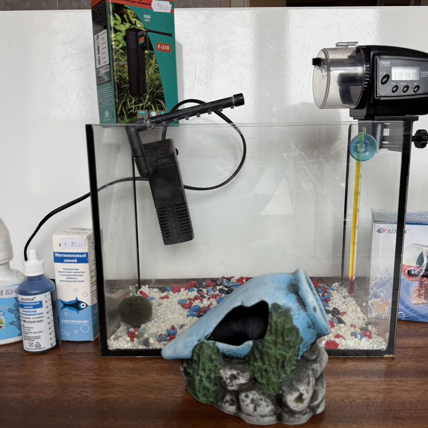Аквариум 10л   готовый набор для рыбки