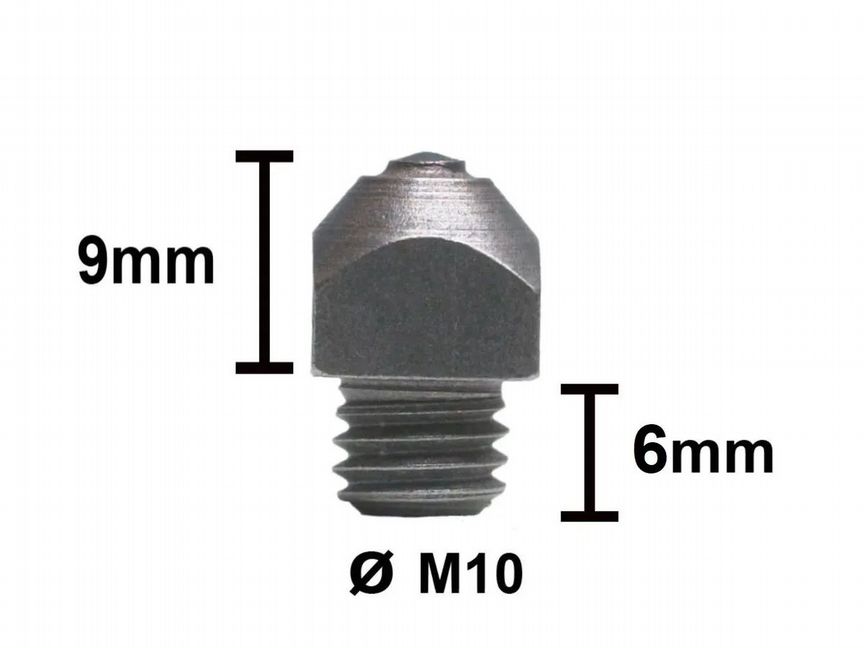 Шипы для подков М10 с победитовой вставкой, высота