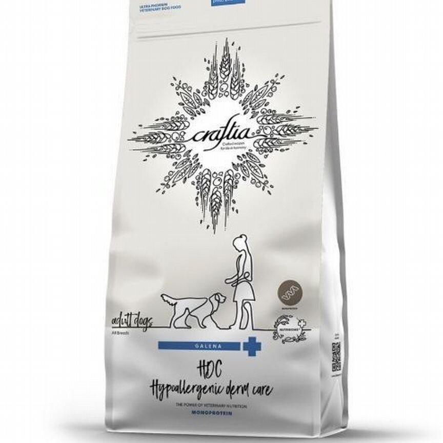 Корм для собак craftia galena DOG hypoallergenic d