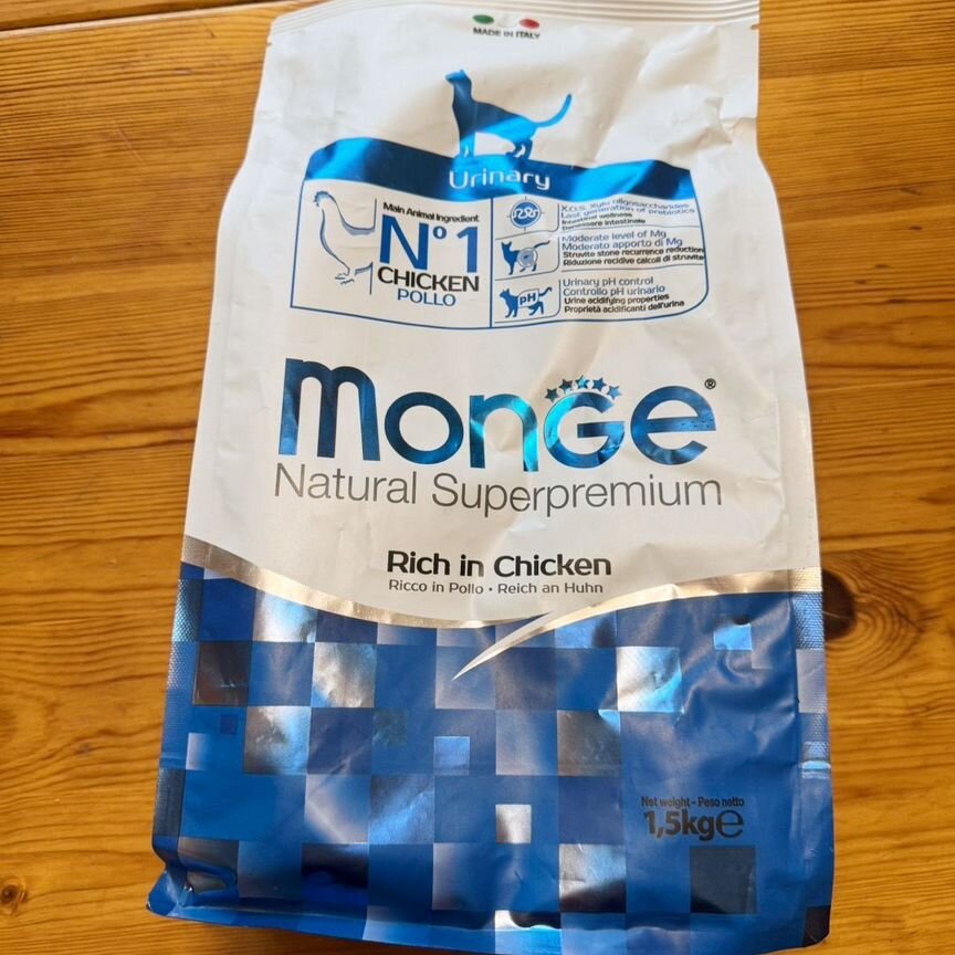 Monge Urinary Rich in Chicken для кошек 1,5 кг