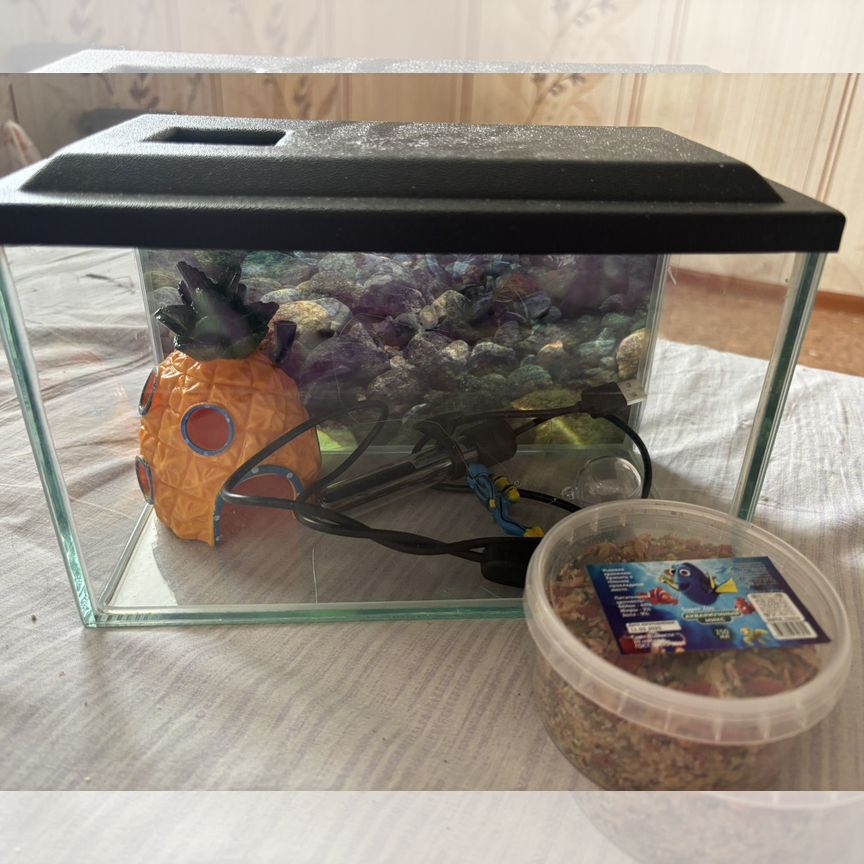 Аквариум с крышкой и светом