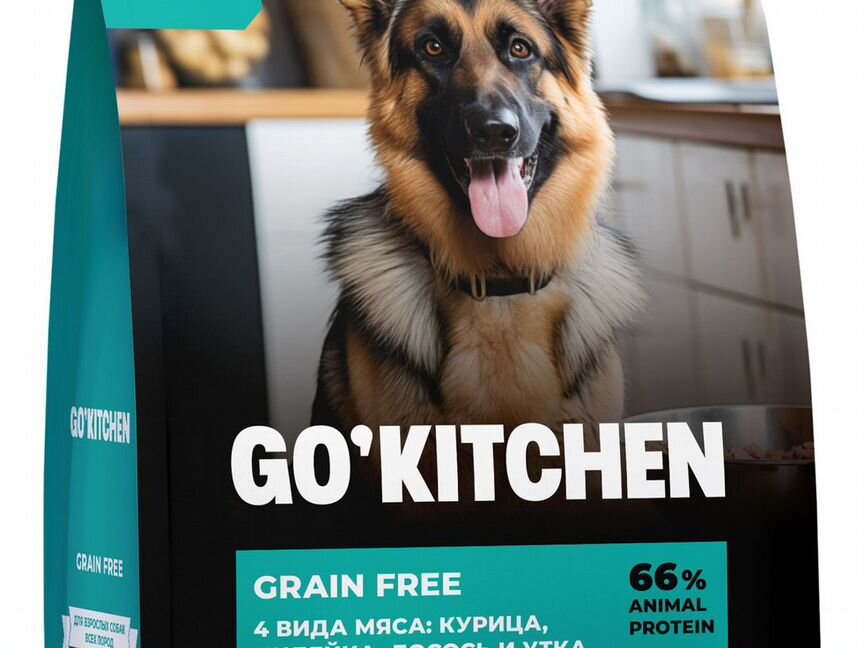 Корм GO'kitchen 4 вида мяса: курица, индейка, лосо