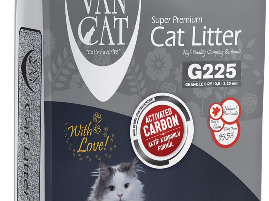 Van Cat комкующийся наполнитель с активированным у