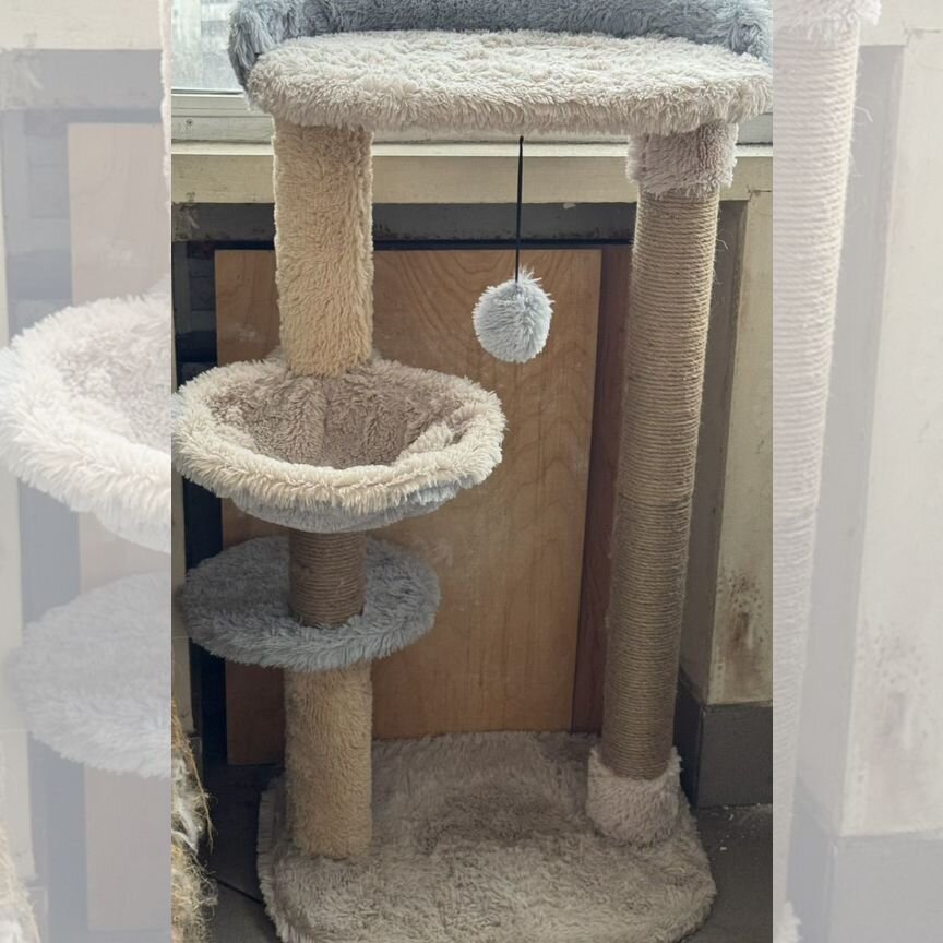 Когтеточка для кошек с лежанкой