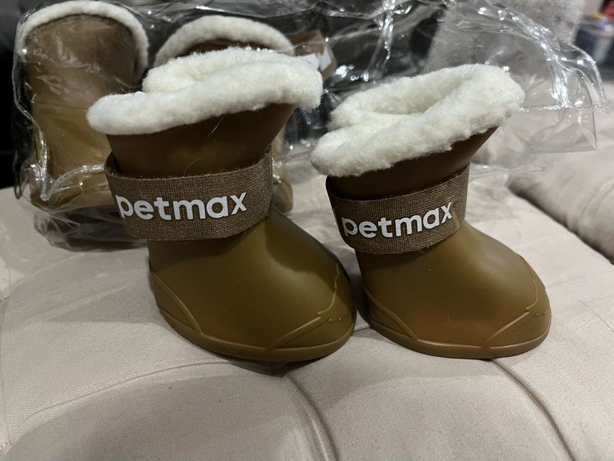 Petmax ботинки на липучках с мехом резиновые XL