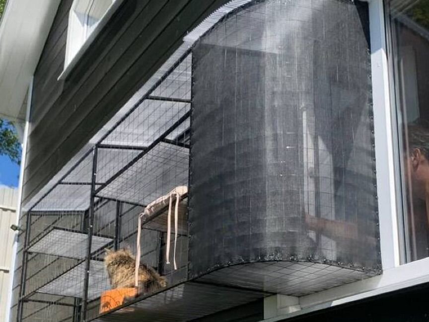 Балкон для кошек 2,8 метра на окна