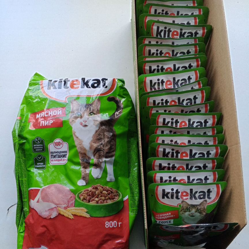 Kitekat сухой корм и влажный корм