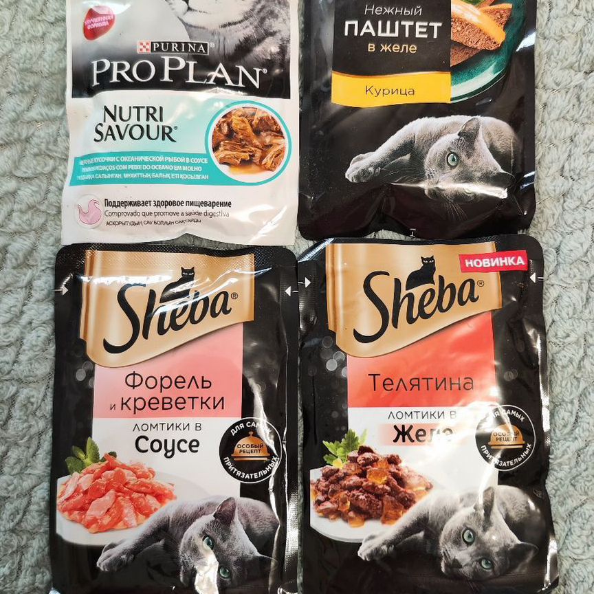 Влажный корм для кошек pro plan и sheba