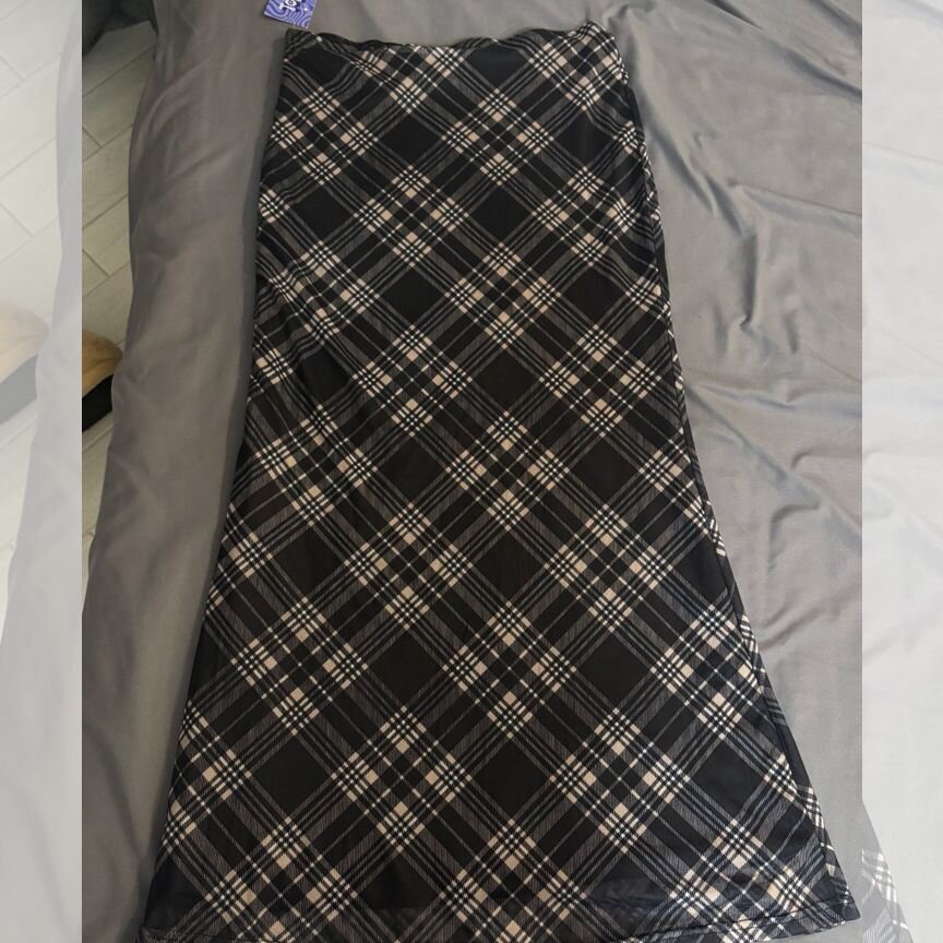 Юбка макси в клетку