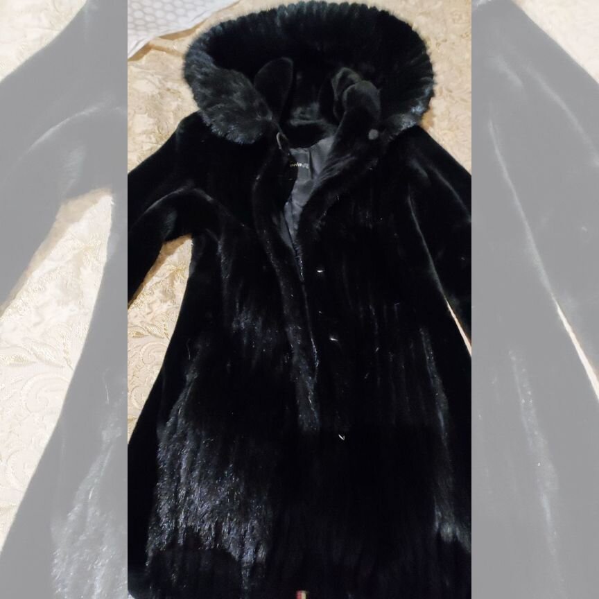 Шуба мутоновая с норкой