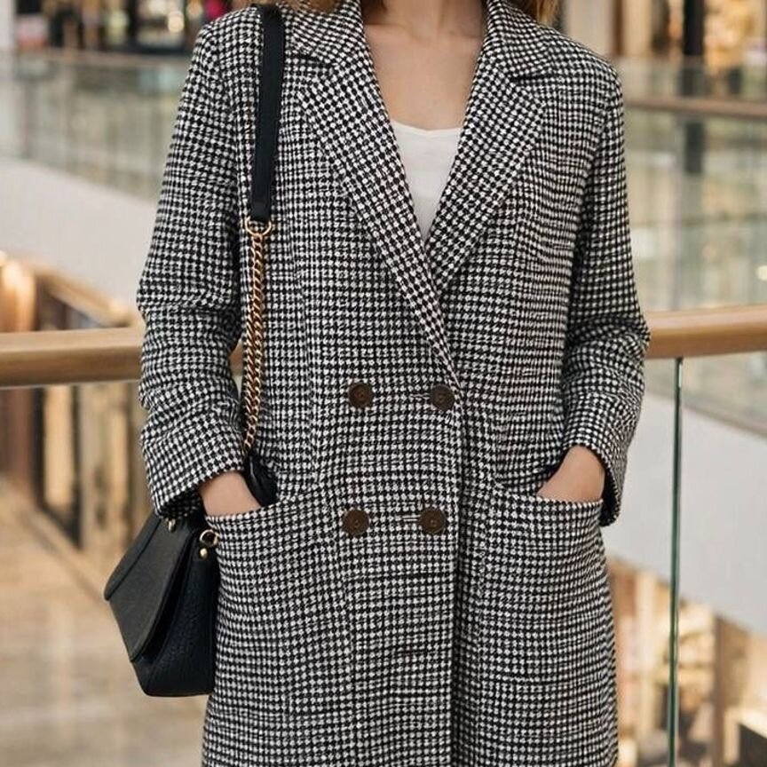 Пальто женское 46 48 гусиная лапка